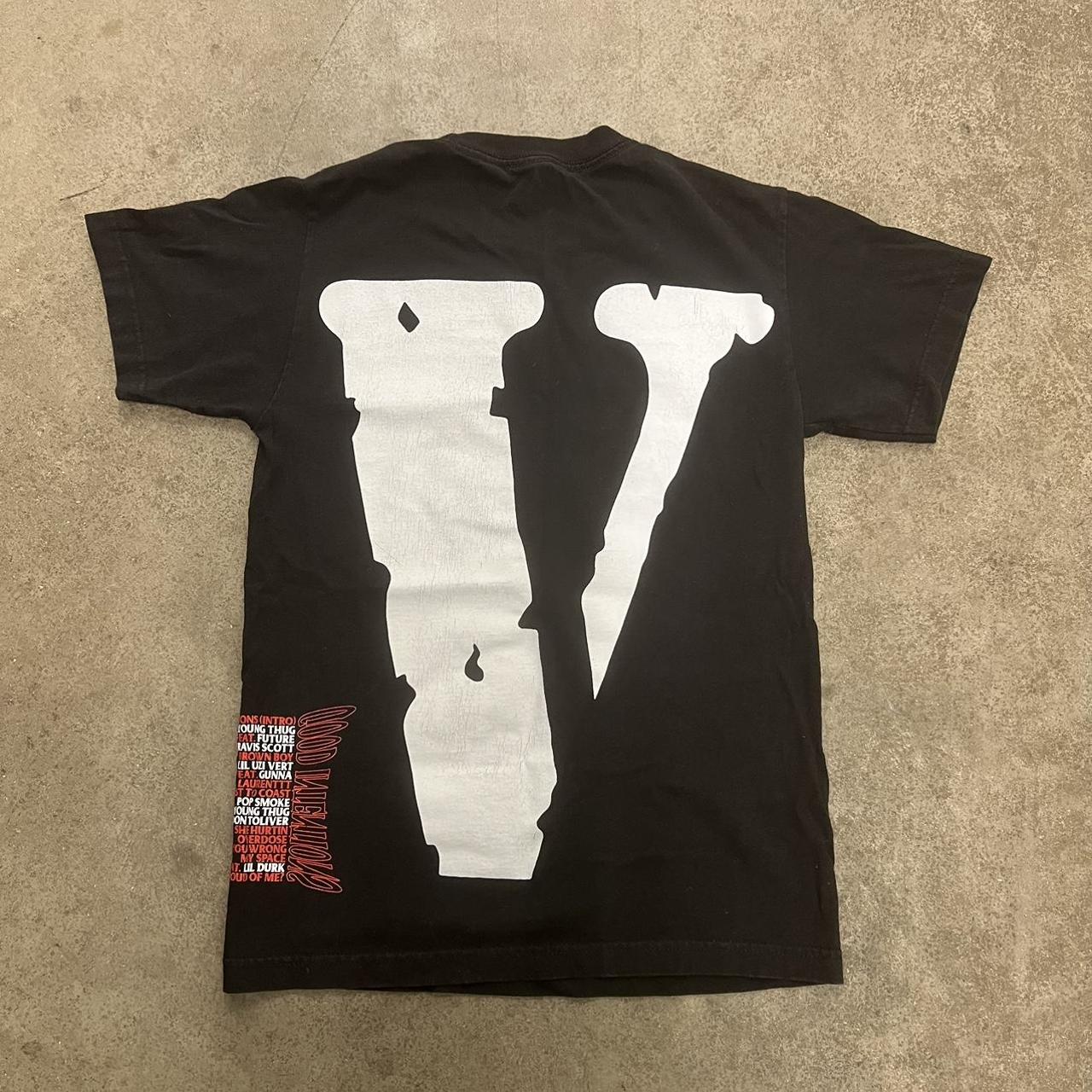 Vlone Nav Collab Good Intentions Black Graphic Tee... - Depop
