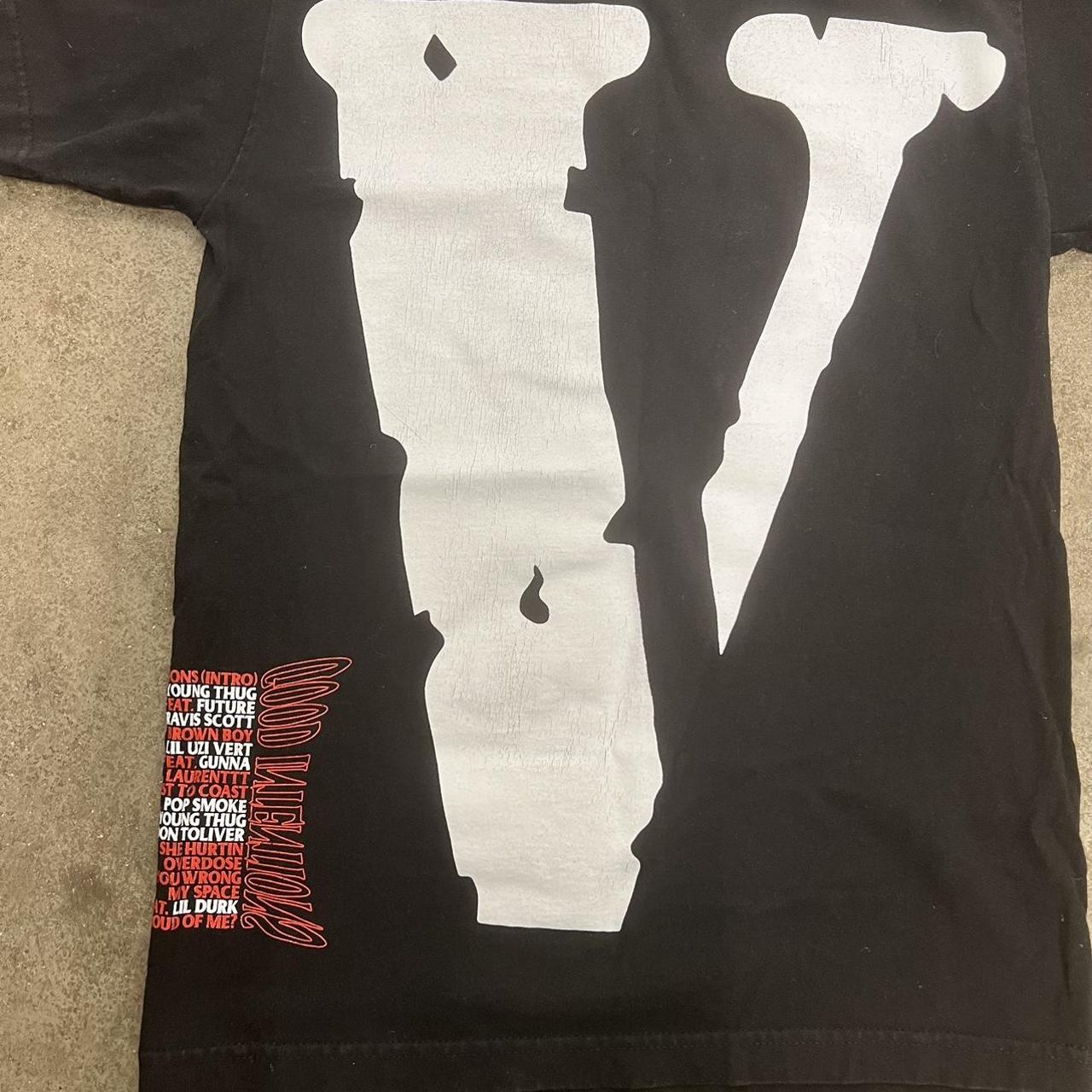Vlone Nav Collab Good Intentions Black Graphic Tee... - Depop