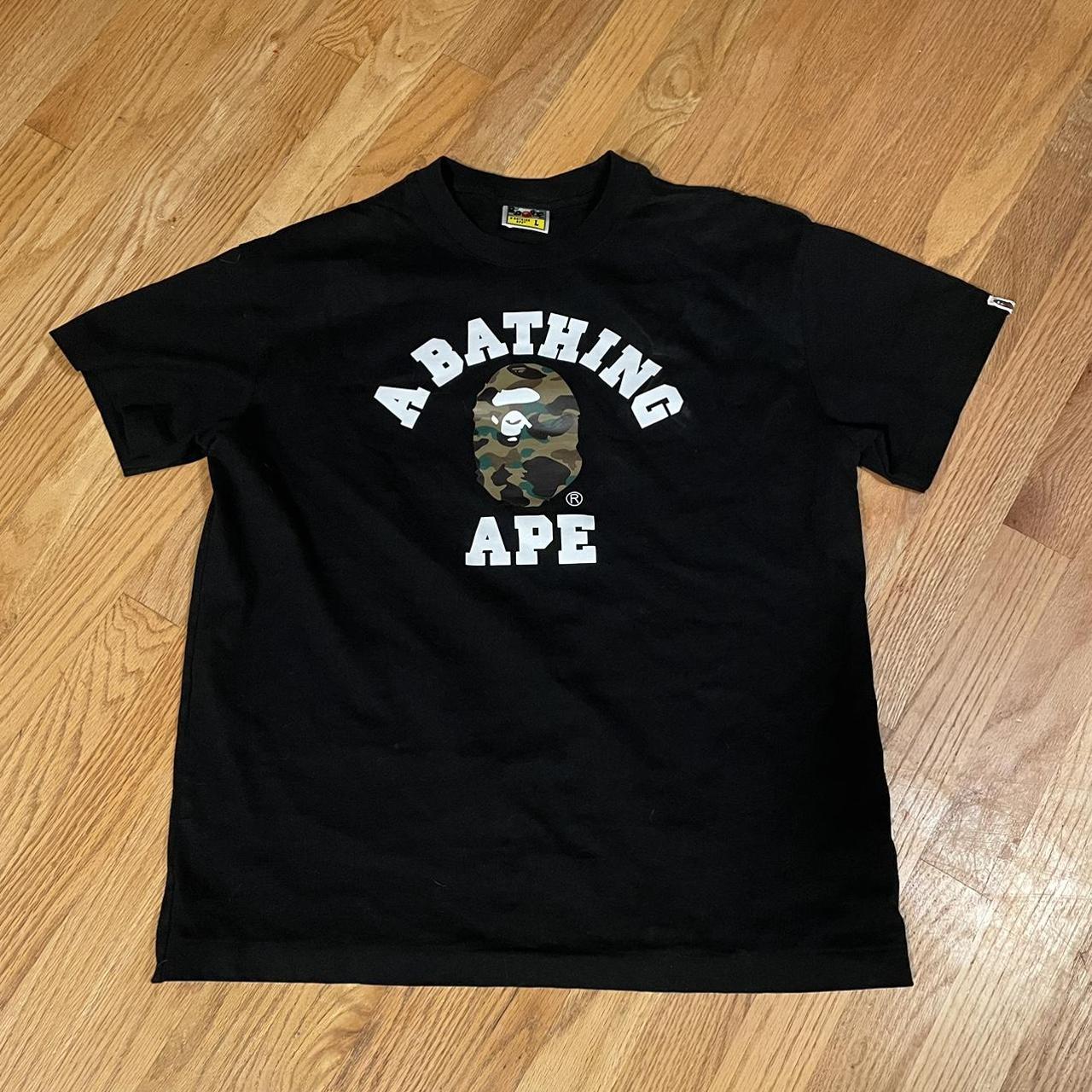 Bape tee shirt basic camo size large #depop... - Depop