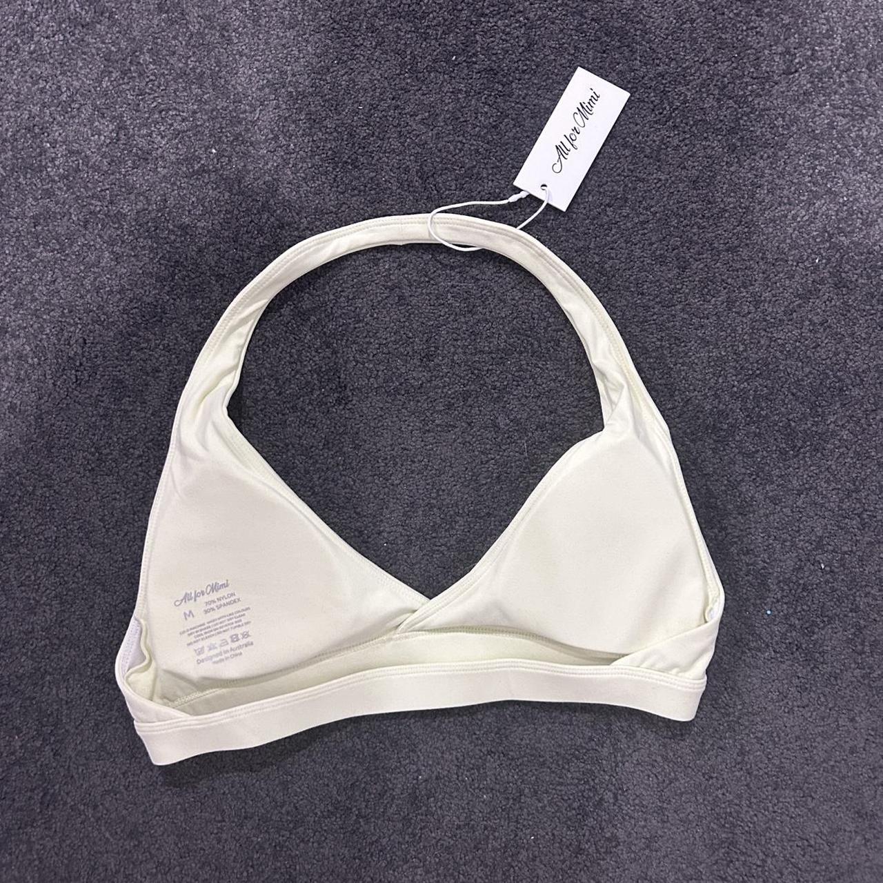 All for Mimi Lemon micro halter crop Size M Never... | Depop