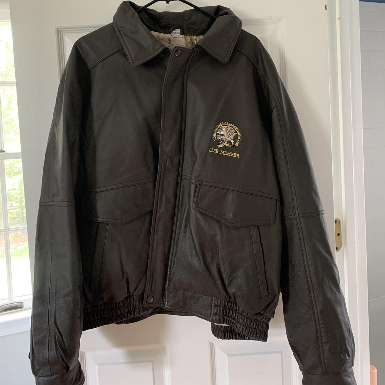 Leather hunting club jacket XXL, fits like a large... - Depop