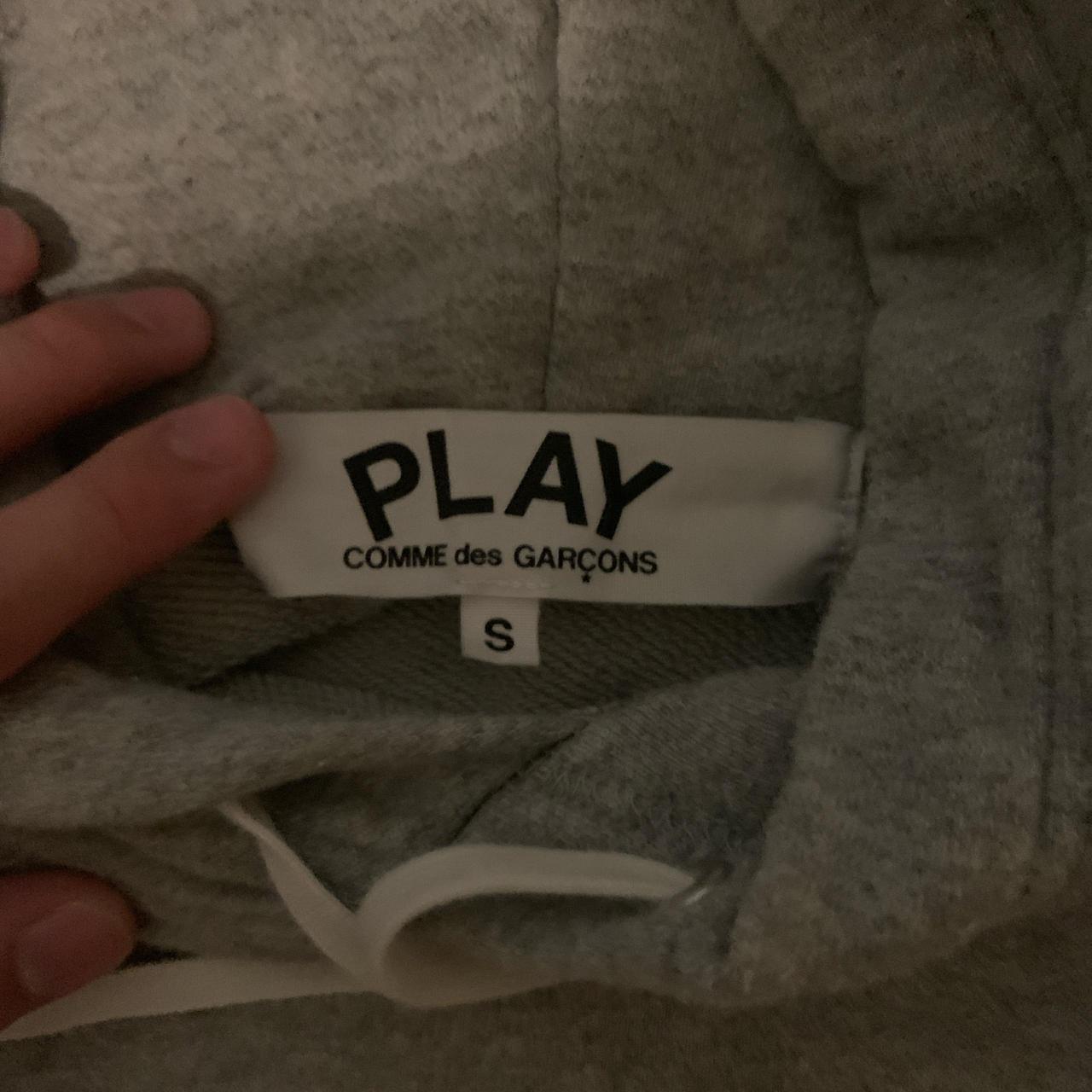 grey cdg hoodie worn once - Depop