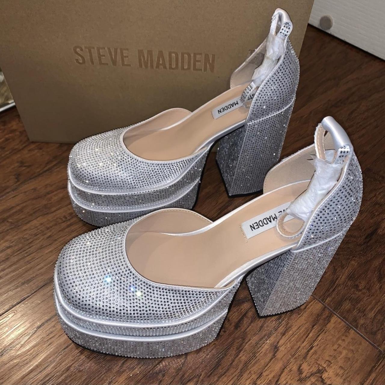 Steve Madden rhinestone platform s New In box size... - Depop