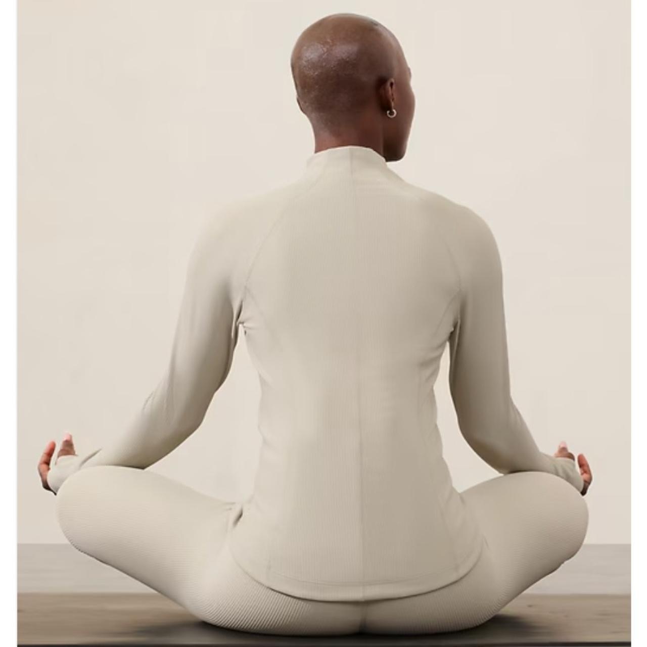 Athleta L Salutation Jacket Oyster Ribbed Plus... - Depop