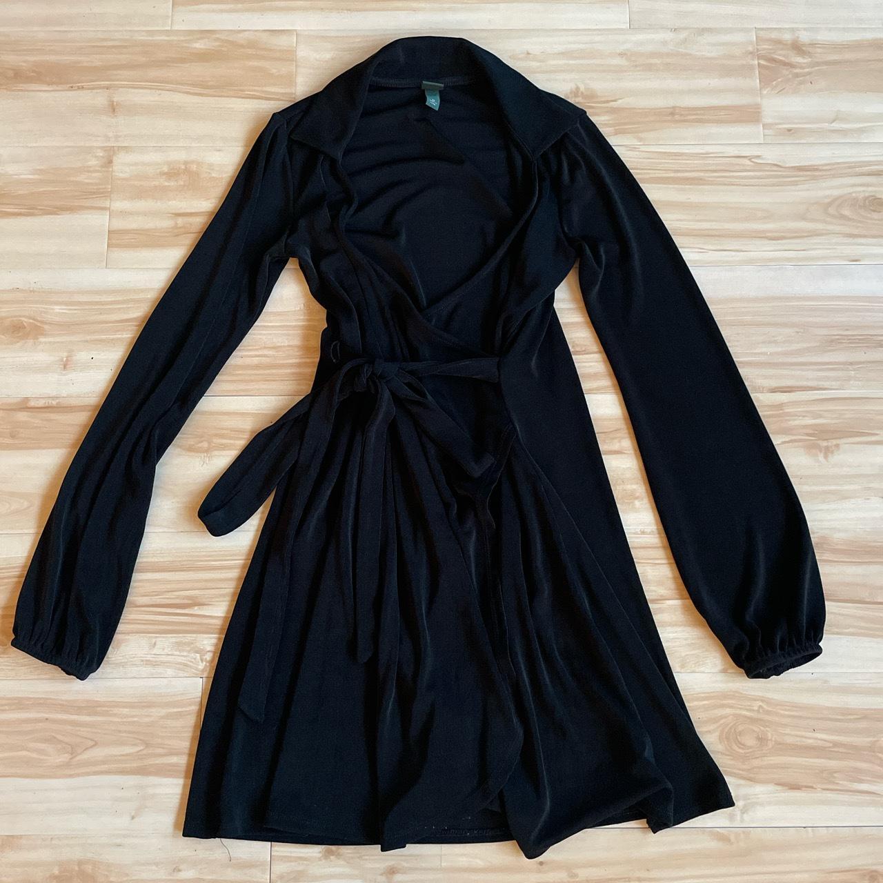 Wild Fable Black Dress - Has a cute tie to cinch in... - Depop