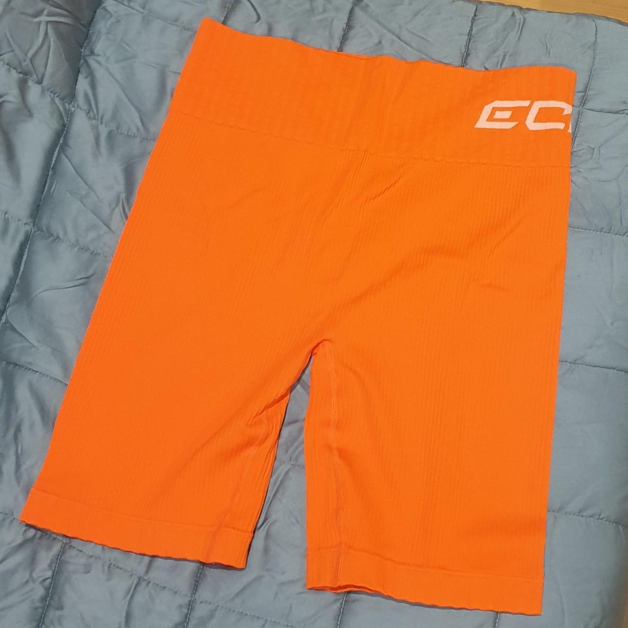 ECHT ribbed bike shorts in Sunburst orange size 2XL.... - Depop