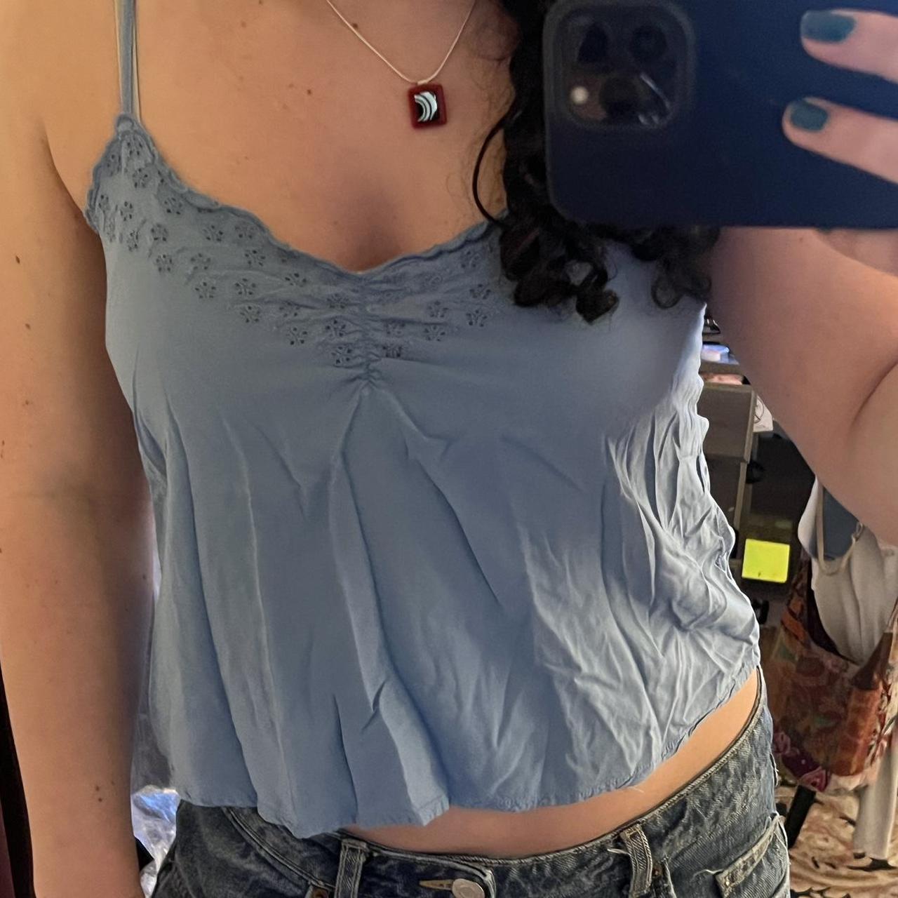 Blue American Eagle Top💙 Size: M Wrinkled! - Depop