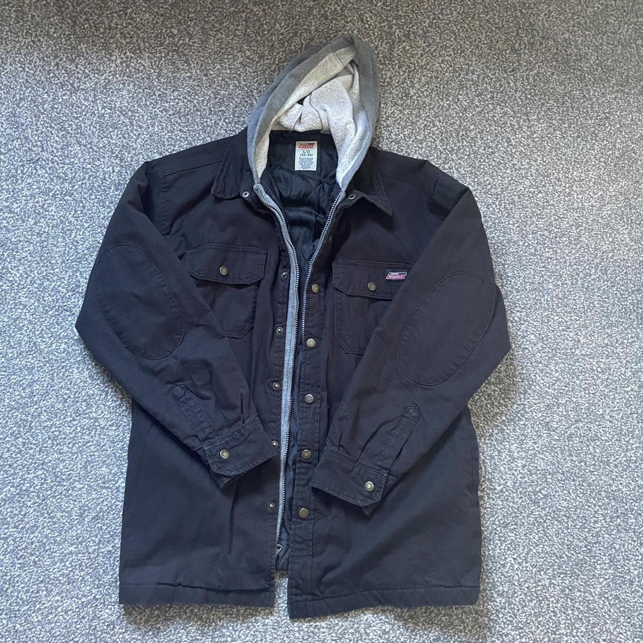 Vintage Dickies Jacket Thick jacket with hood, zip... - Depop