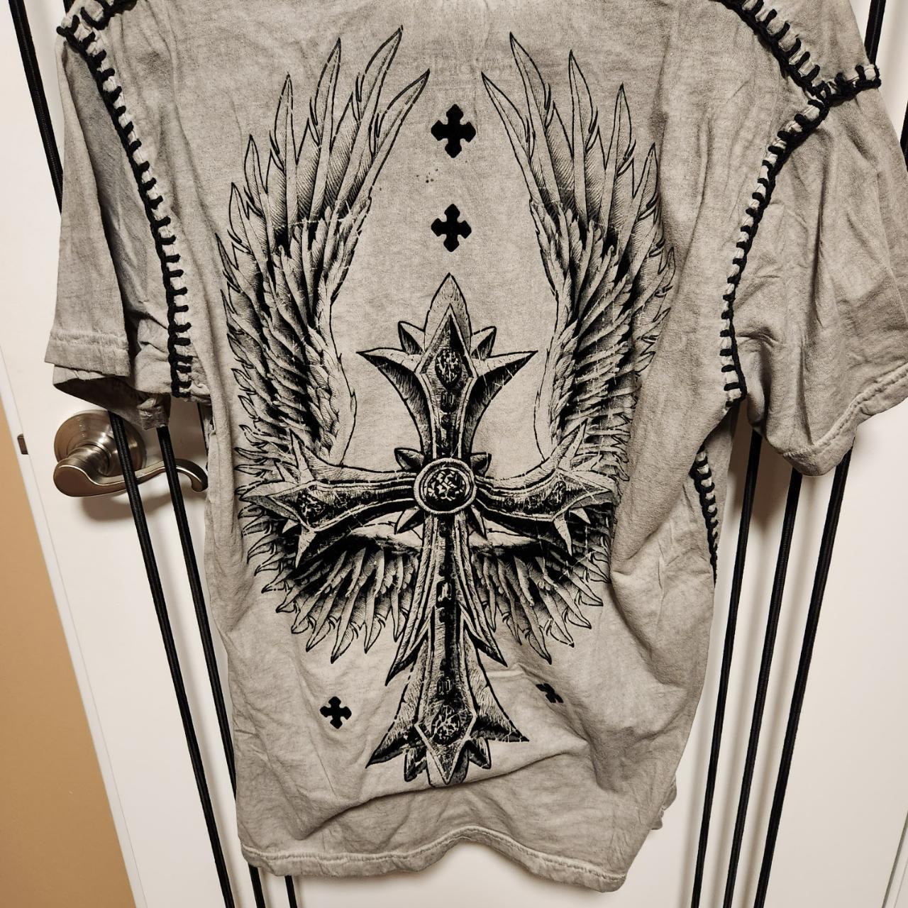 Affliction Men's Black T-shirt | Depop