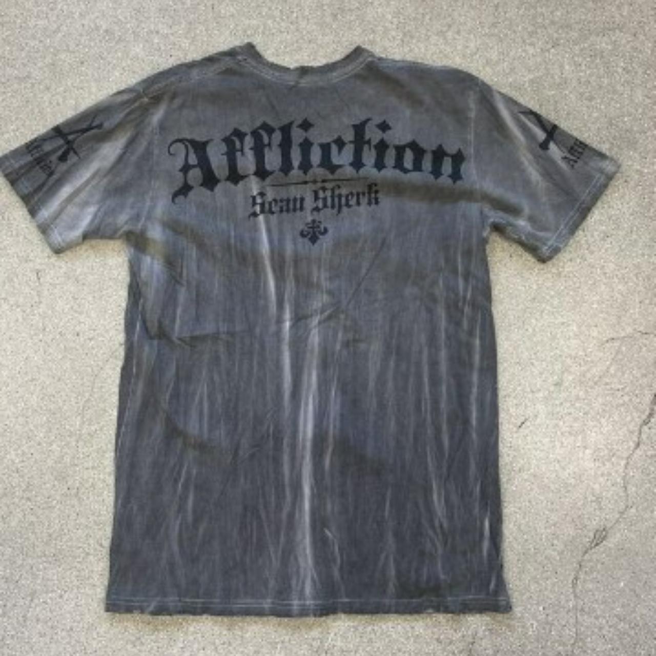 Affliction Men's Grey T-shirt | Depop