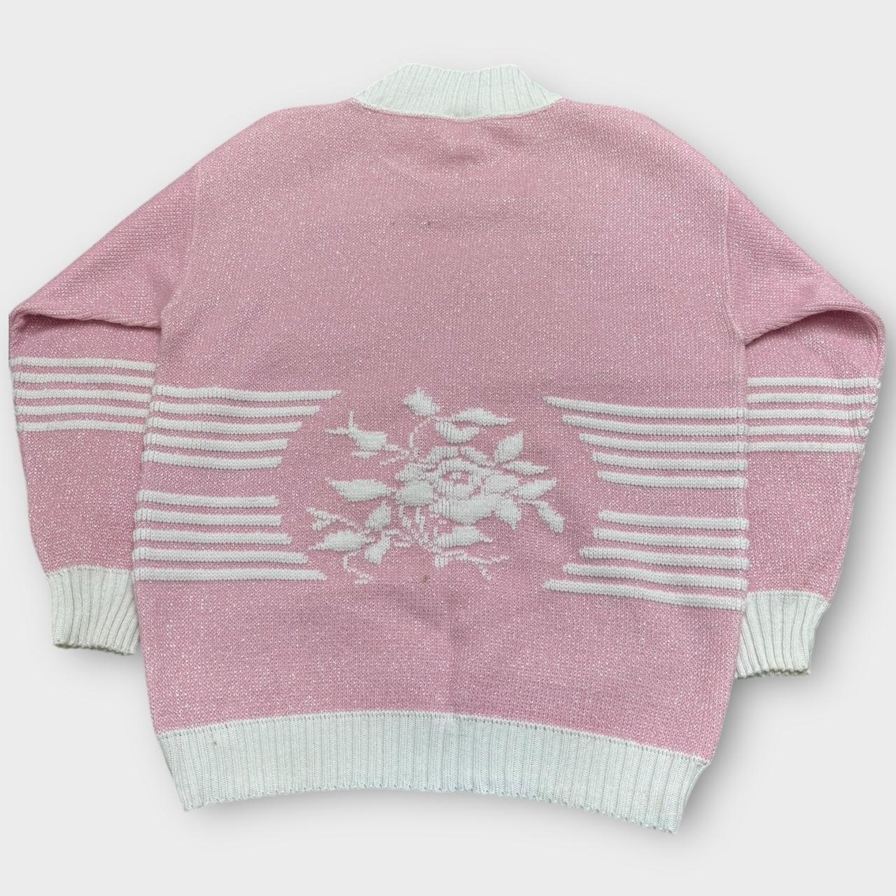 Glorious 80s mock neck vintage sweater with floral... | Depop