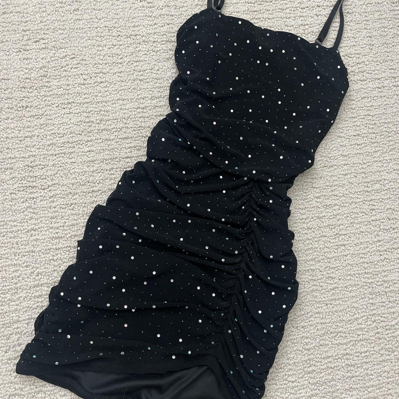 ruched spaghetti strap windsor bodycon dress with... - Depop