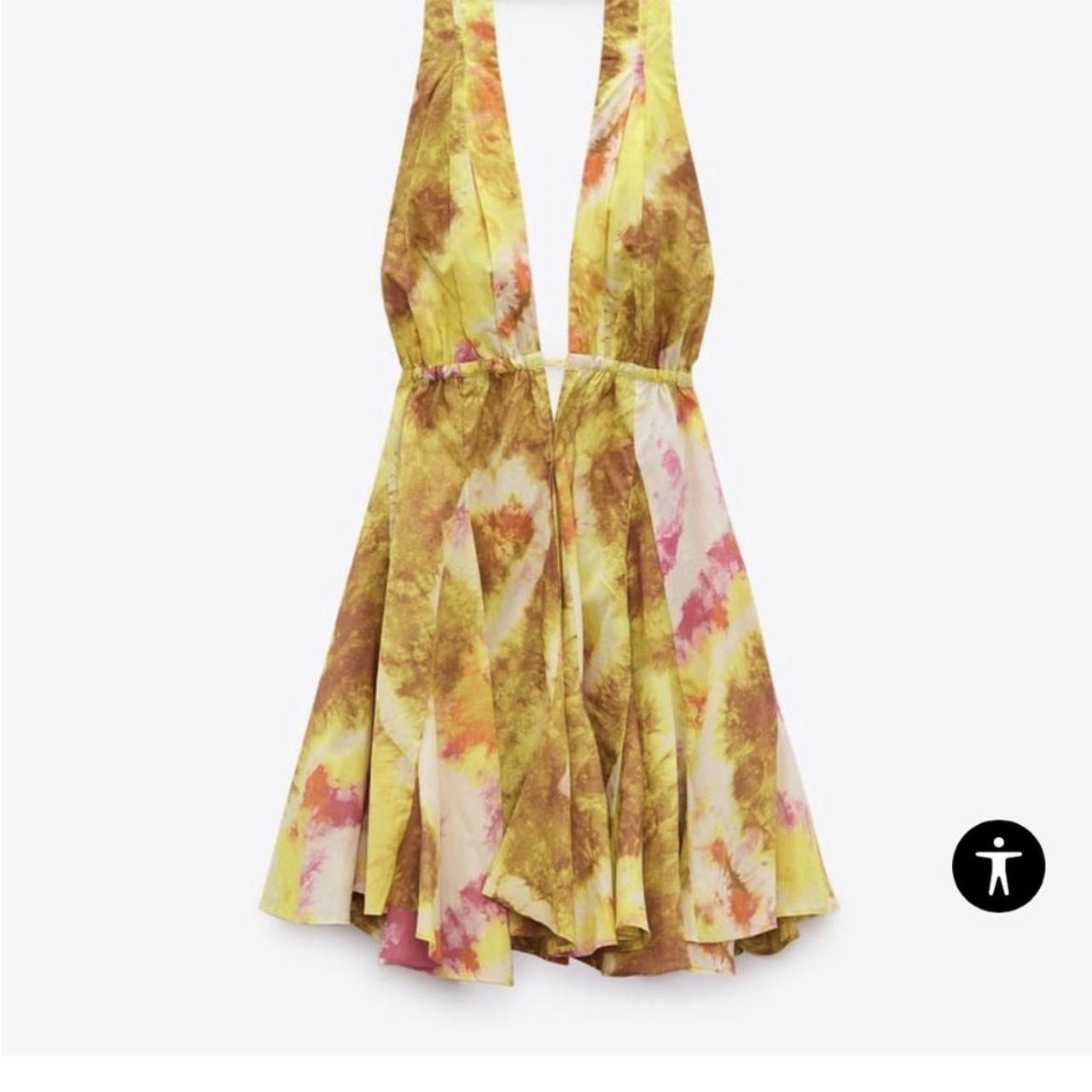 Zara halter tie dye mini dress Worn once - Depop
