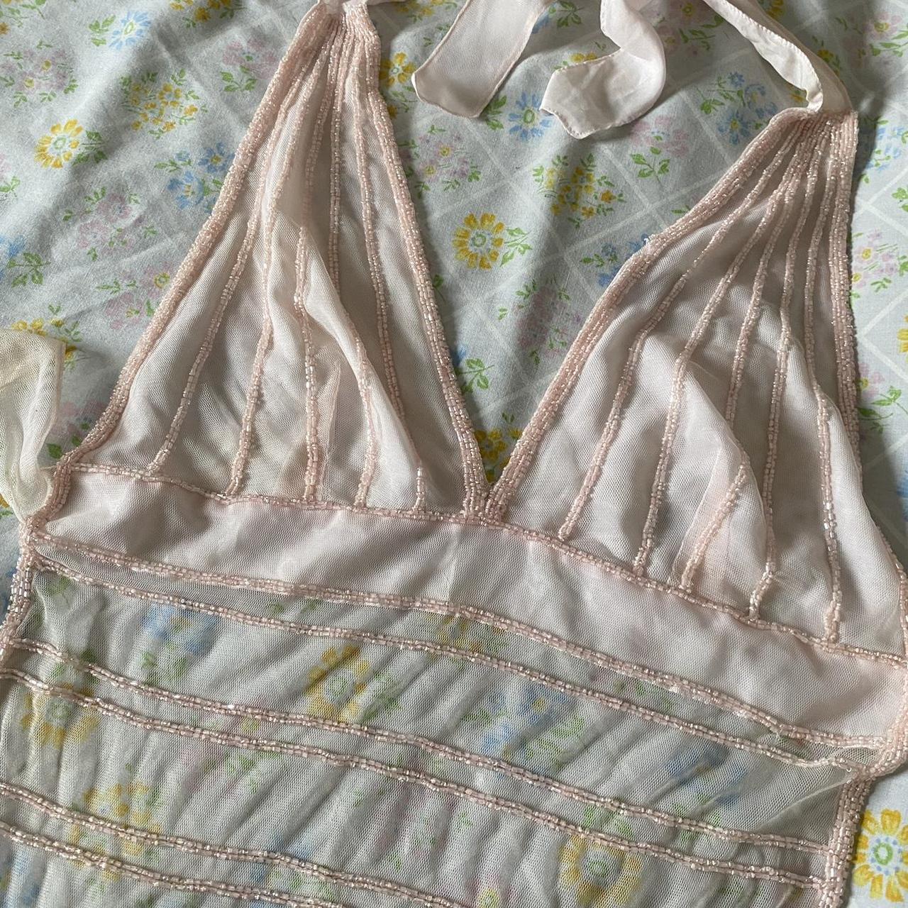 Iconic CHARLOTTE RUSSE halter tie top w/ see through... - Depop