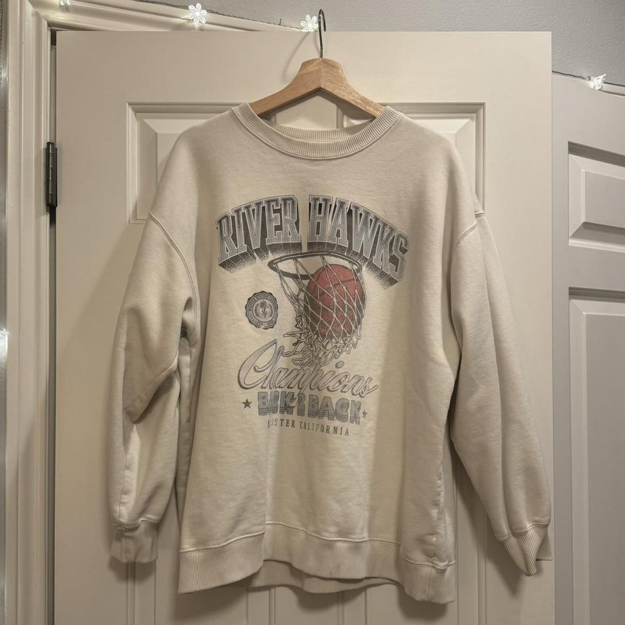 Graphic crew neck Size: L Small stain on back left... - Depop