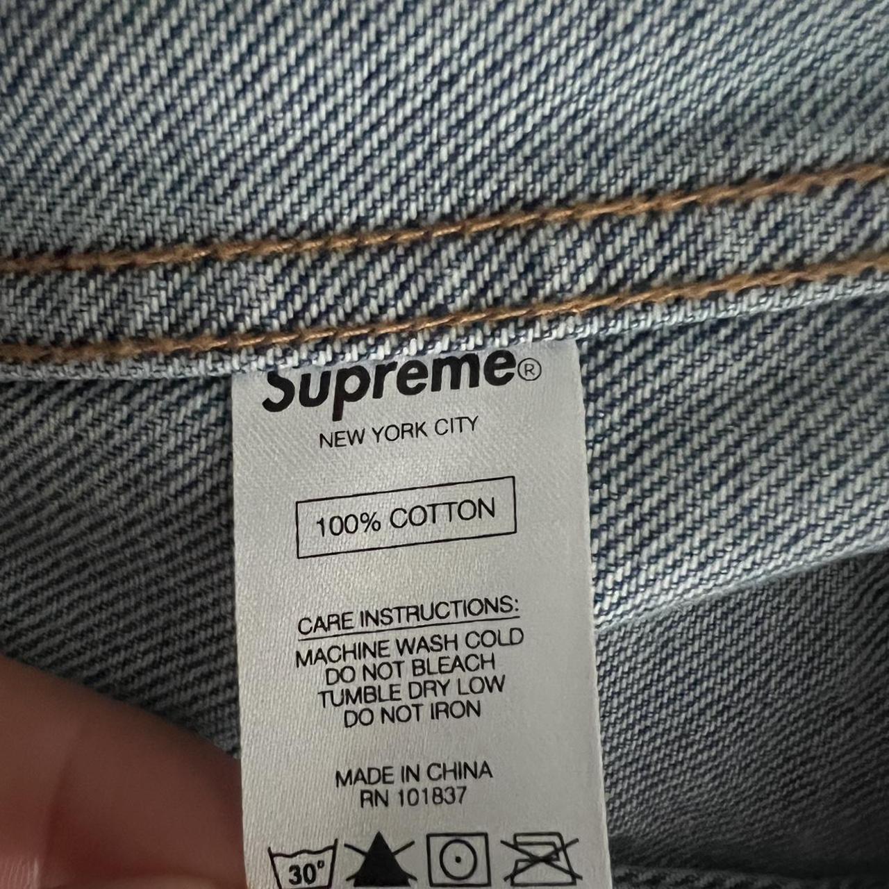 Supreme Patches Denim Trucker Jacket Blue (SS18J53)... - Depop