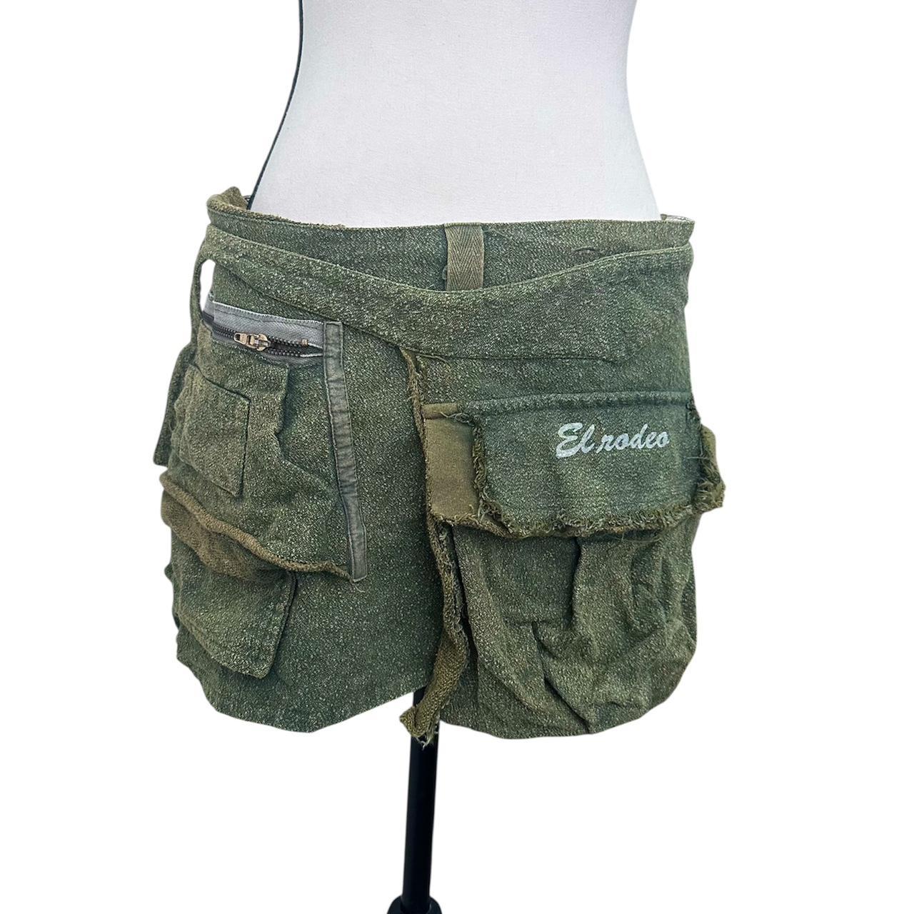 El Rodeo Japanese brand green military mini skirt... | Depop
