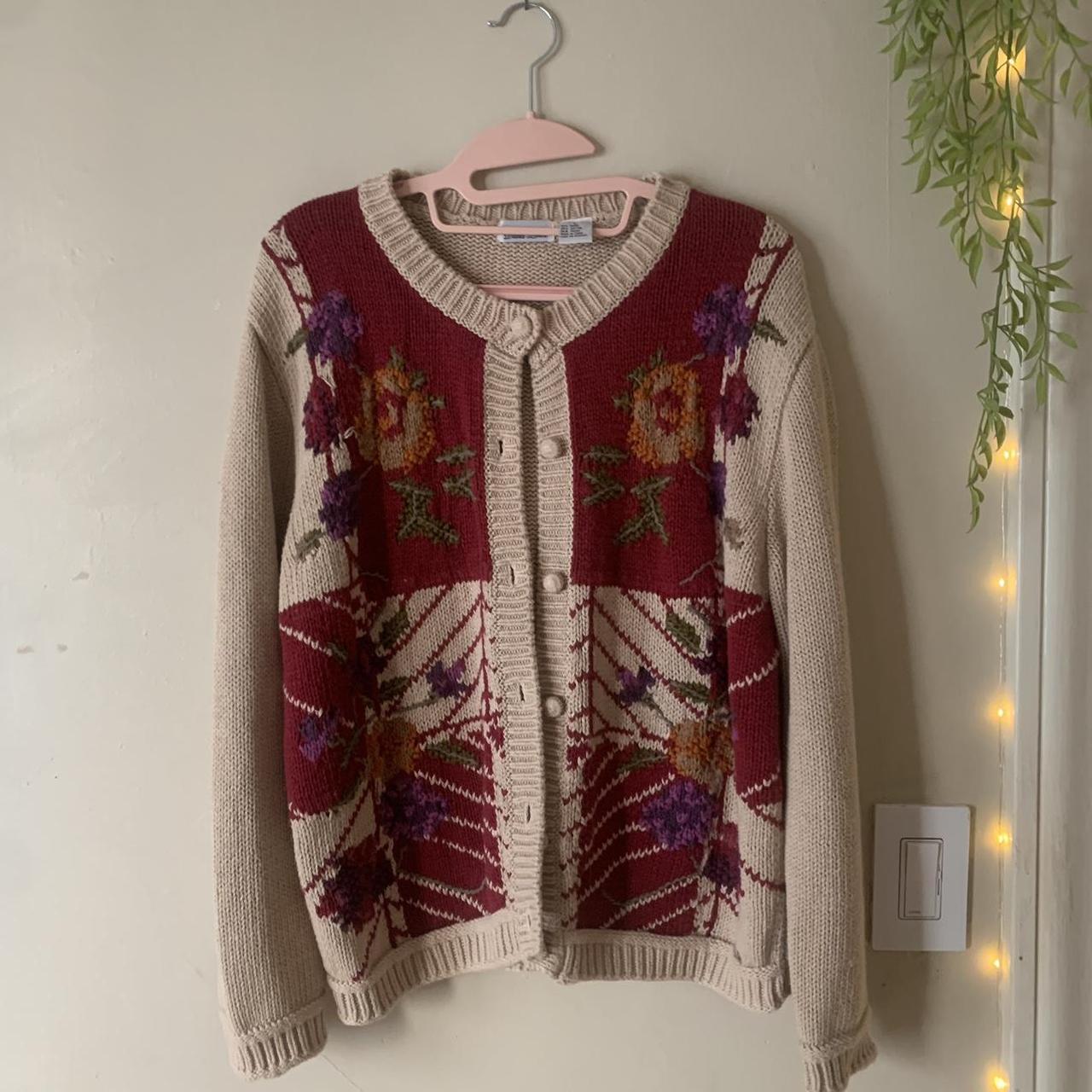 Vintage button down grandma sweater #grandma... - Depop