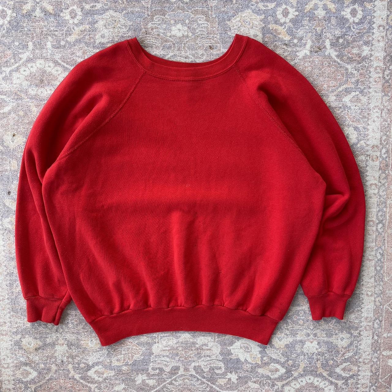 Vintage Red Blank Crew Neck Size M No flaws #blank... - Depop
