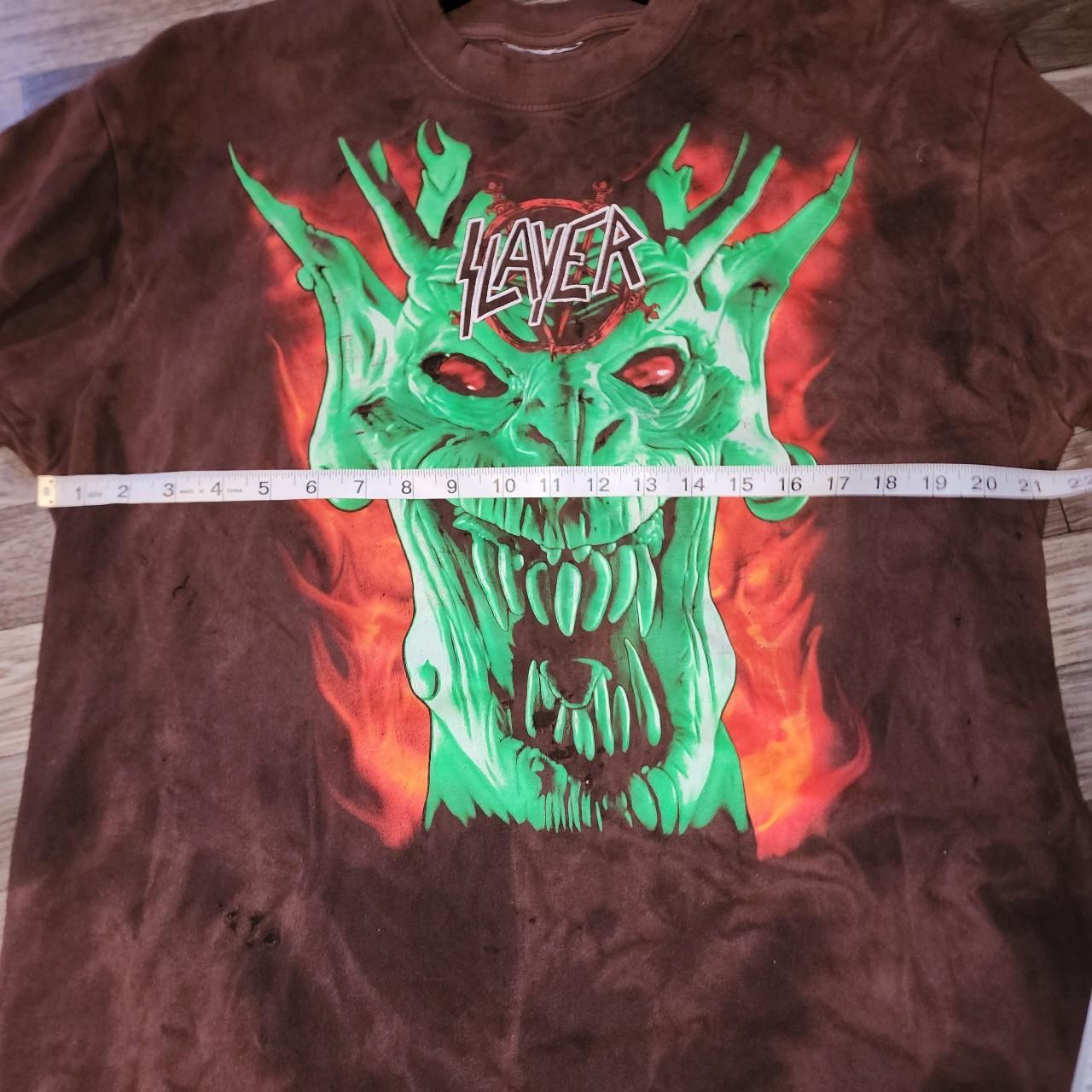 VINTAGE Slayer Green Devil Thrash Metal Band... - Depop