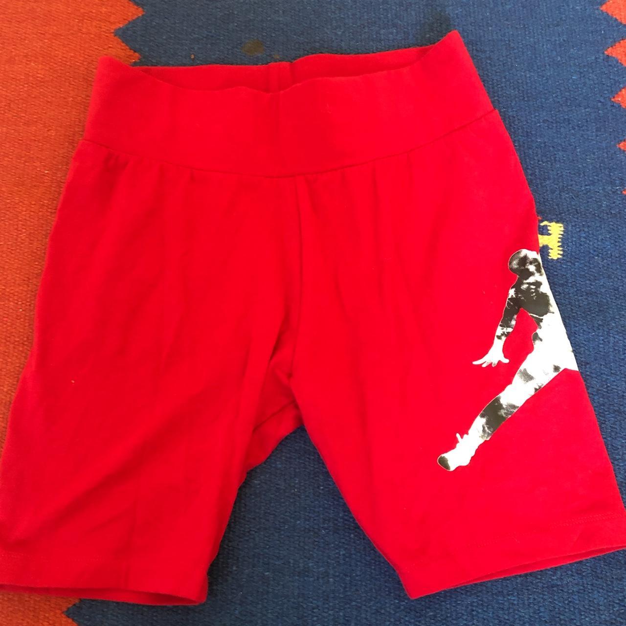 Red Jordan bicycle shorts. Brand new size 13-15 - Depop