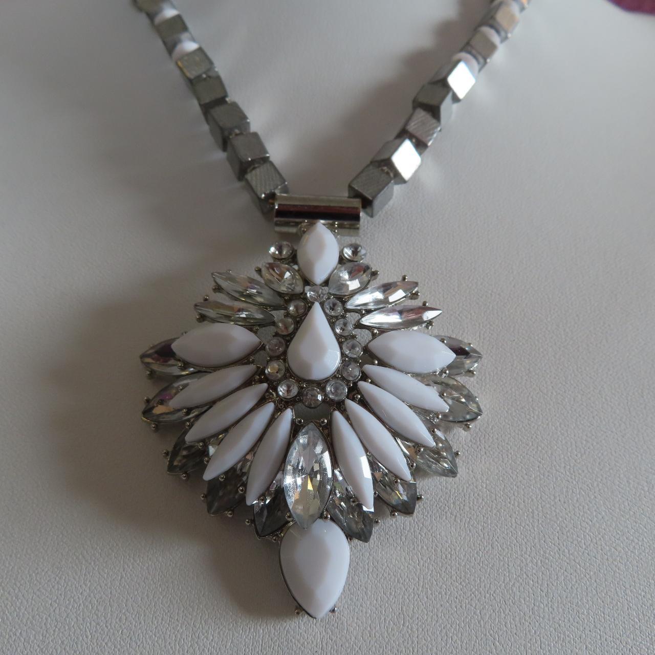 Mid-2000s art deco style statement necklace.... - Depop