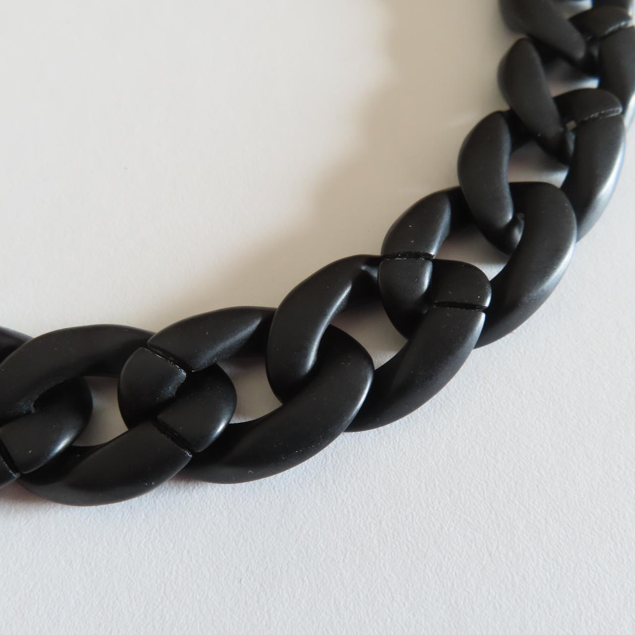 Contemporary chunky black plastic chain. Thick links... - Depop