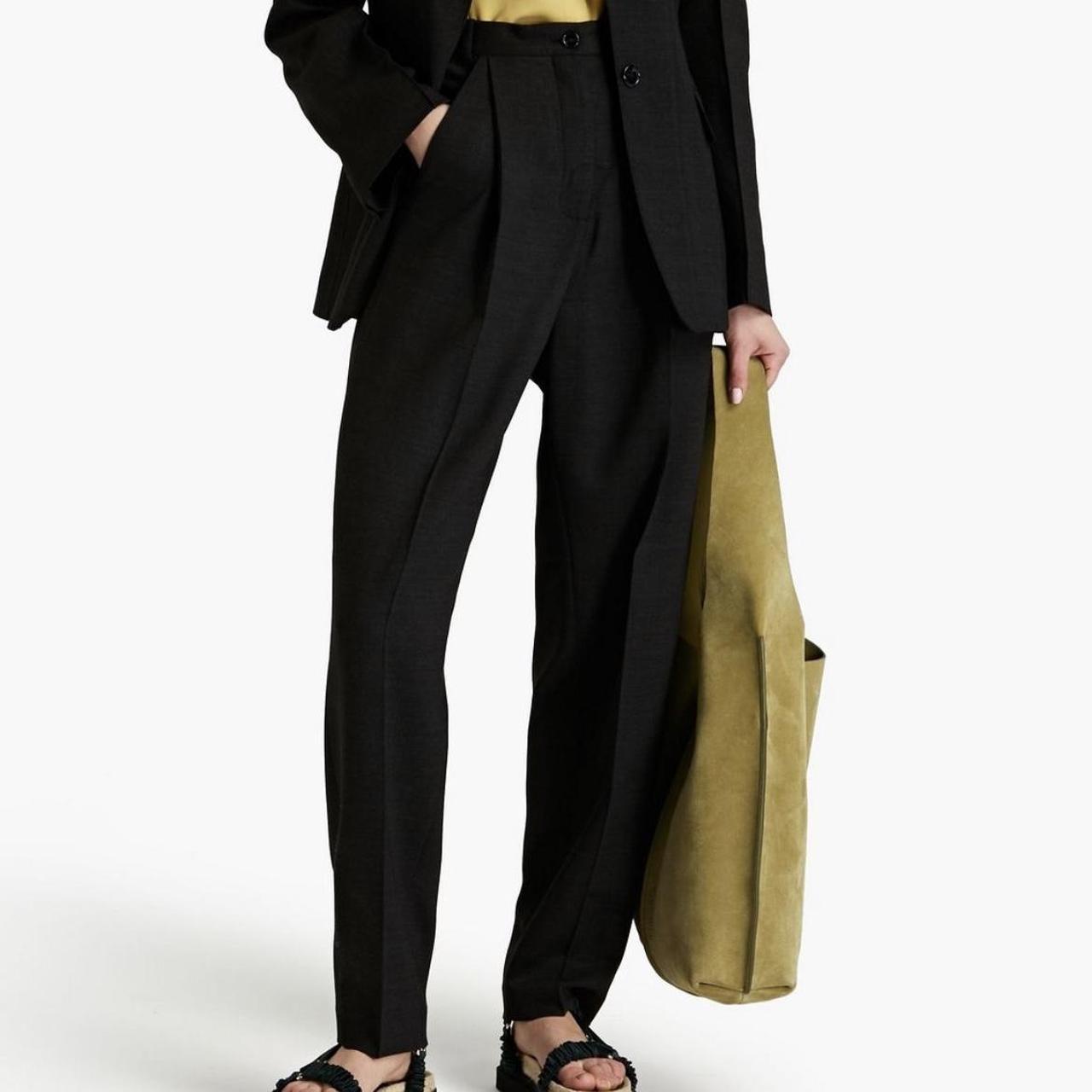 ACNE STUDIOS Pleated wool-blend flannel tapered... - Depop