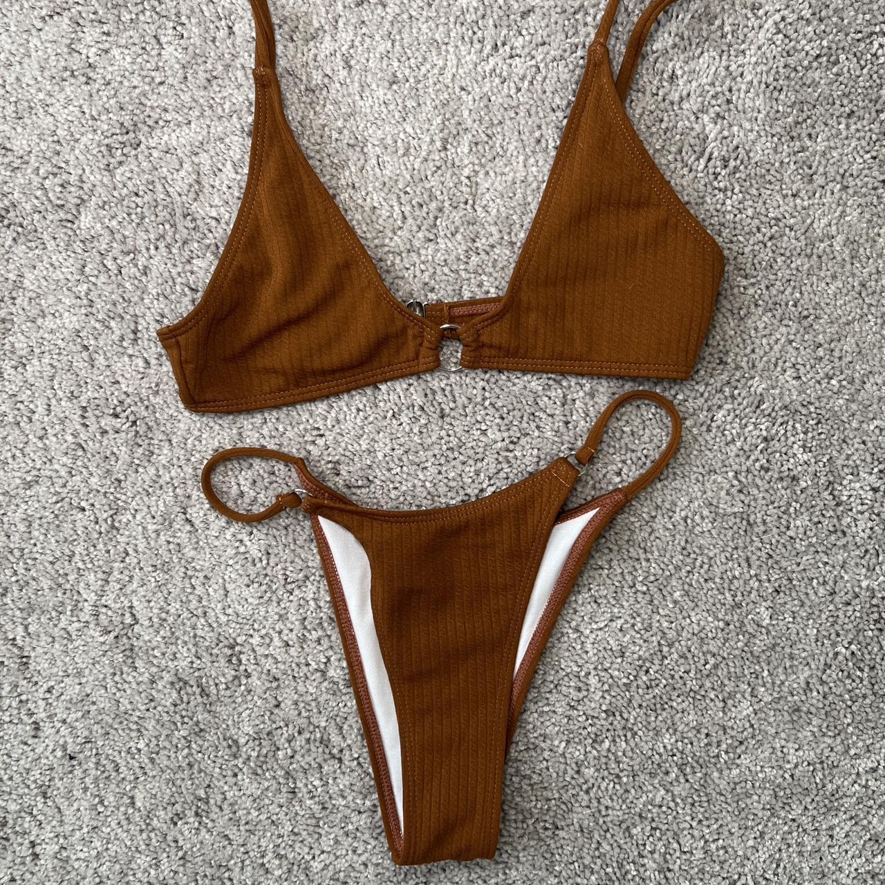Brown swimsuit size XS Worn once - Depop