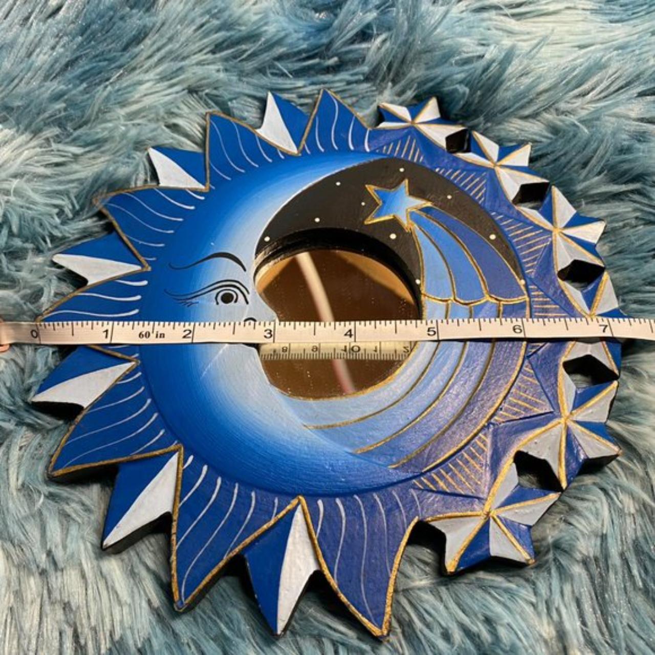 Blue Sun, Moon & Stars mirror - hand painted... - Depop