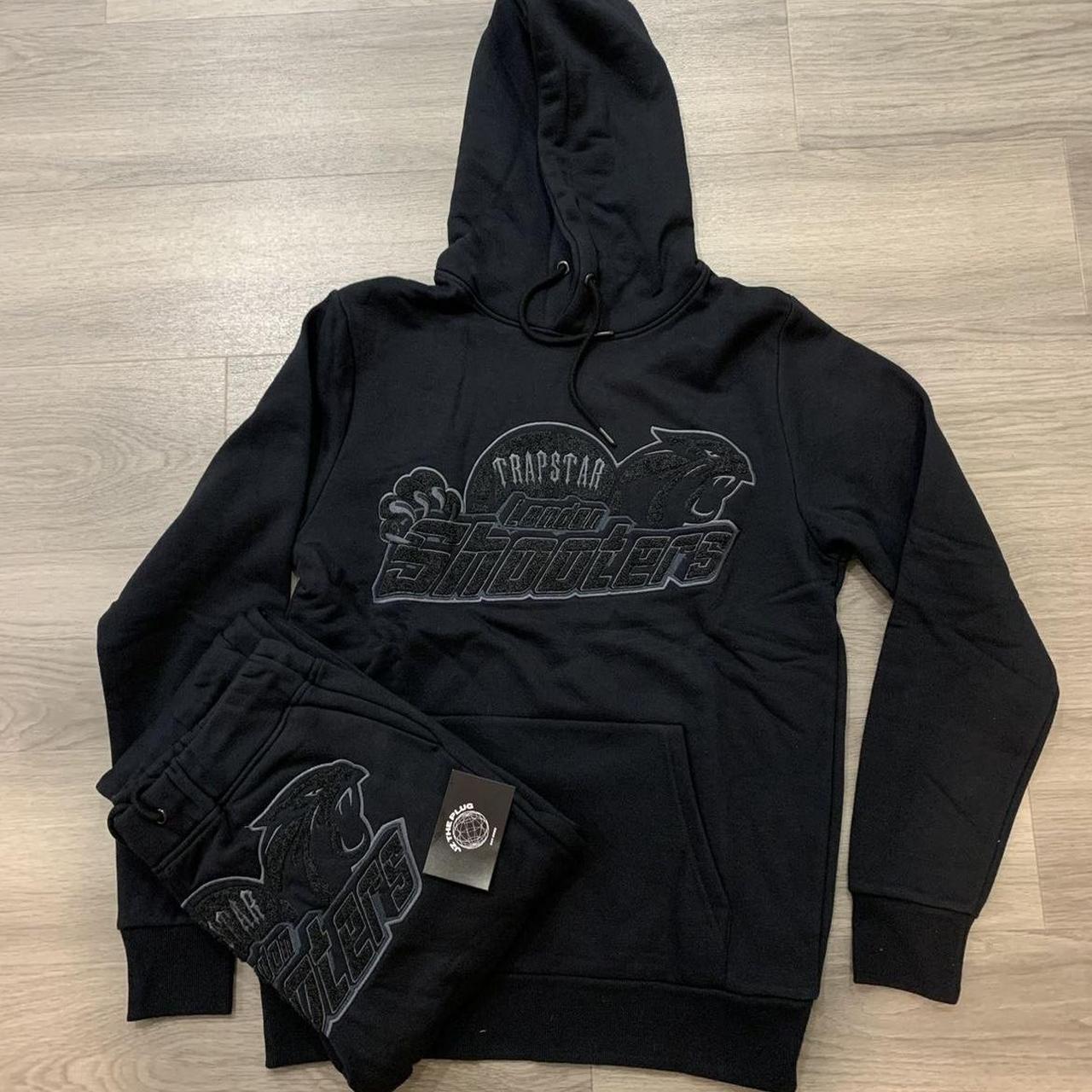 TRAPSTAR SHOOTERS HOODED TRACKSUIT - BLACK/BLACK -... - Depop