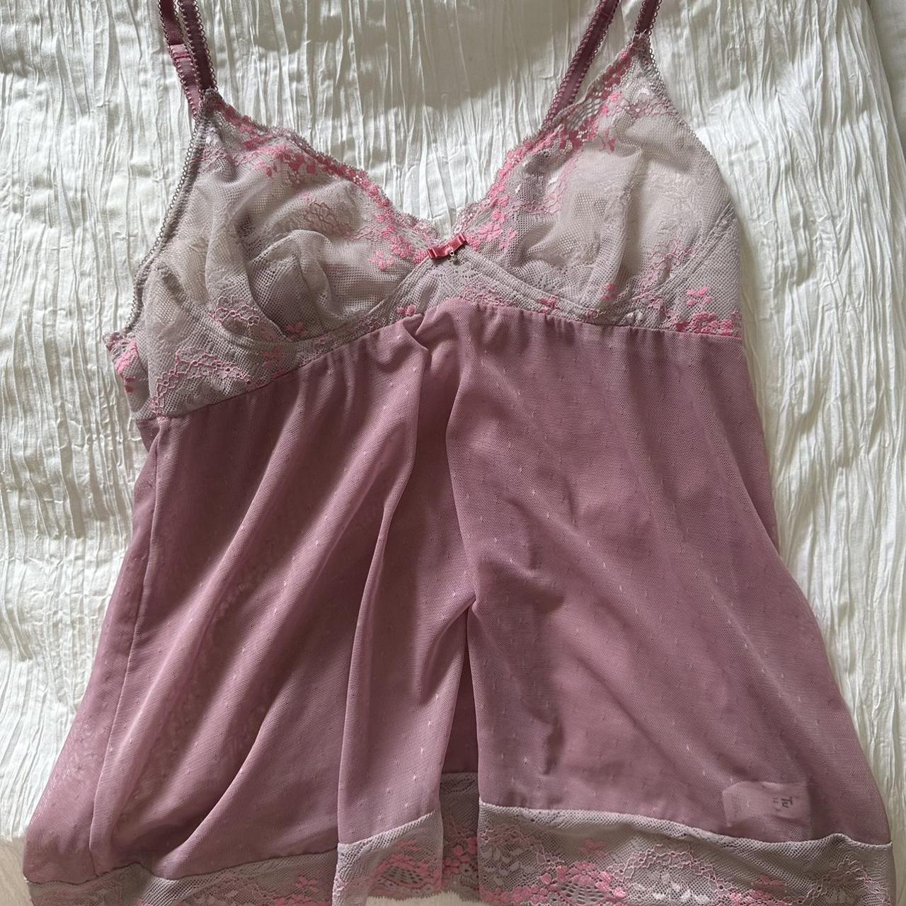 -Sexy 2000s sheer lace vest top- -mesh- - 7/10... - Depop