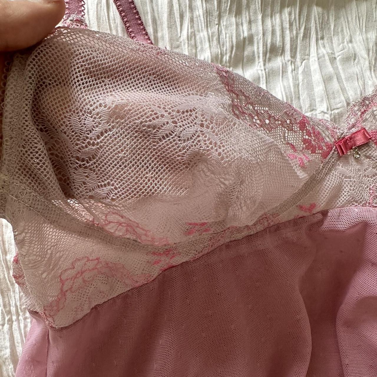 -Sexy 2000s sheer lace vest top- -mesh- - 7/10... - Depop