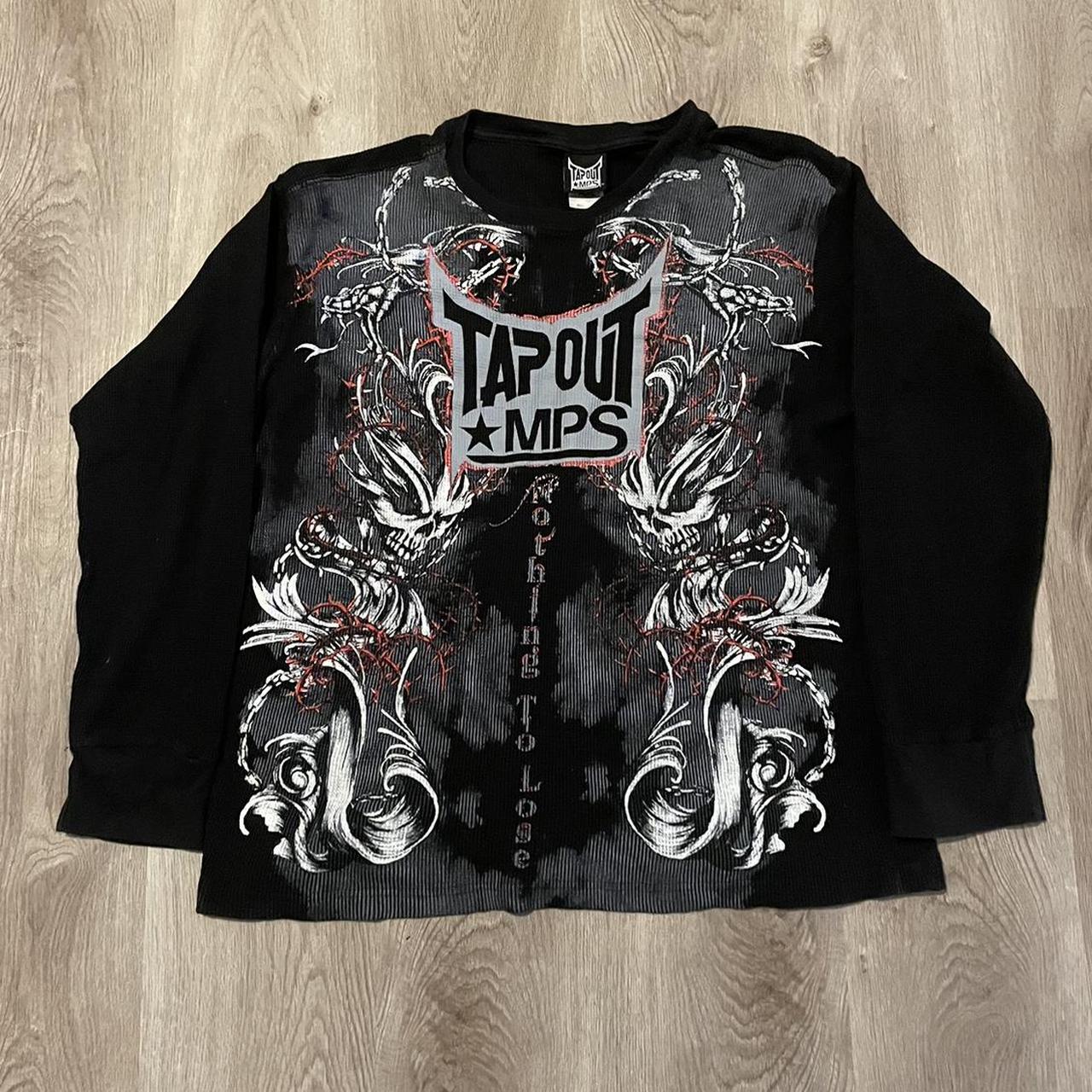 -crazy y2k grunge affliction style tapout thermal... - Depop