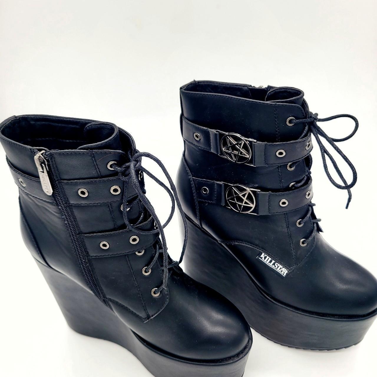 Killstar 5 inch wedge boots. They are made from... - Depop