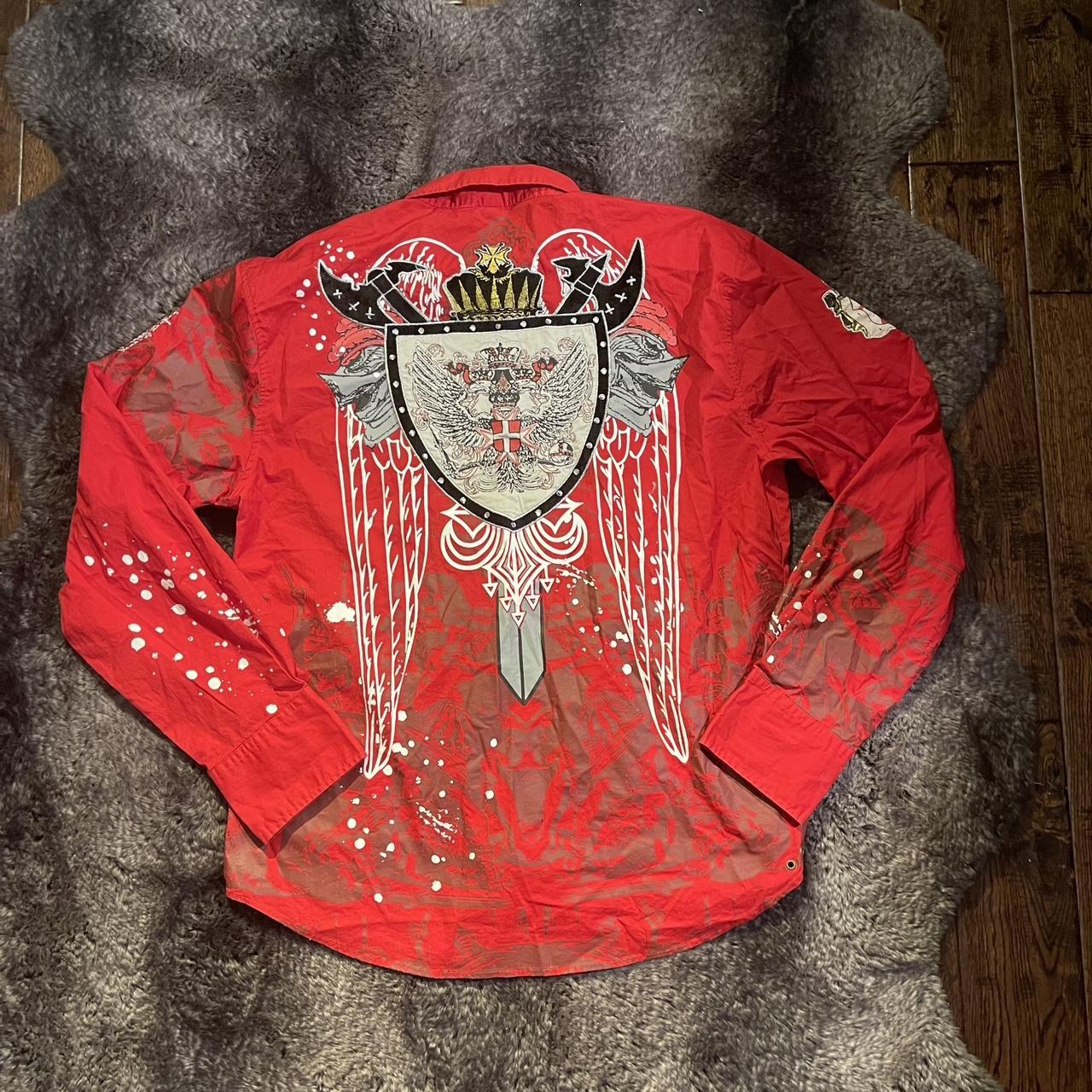 red affliction style victorious brand insane button... - Depop