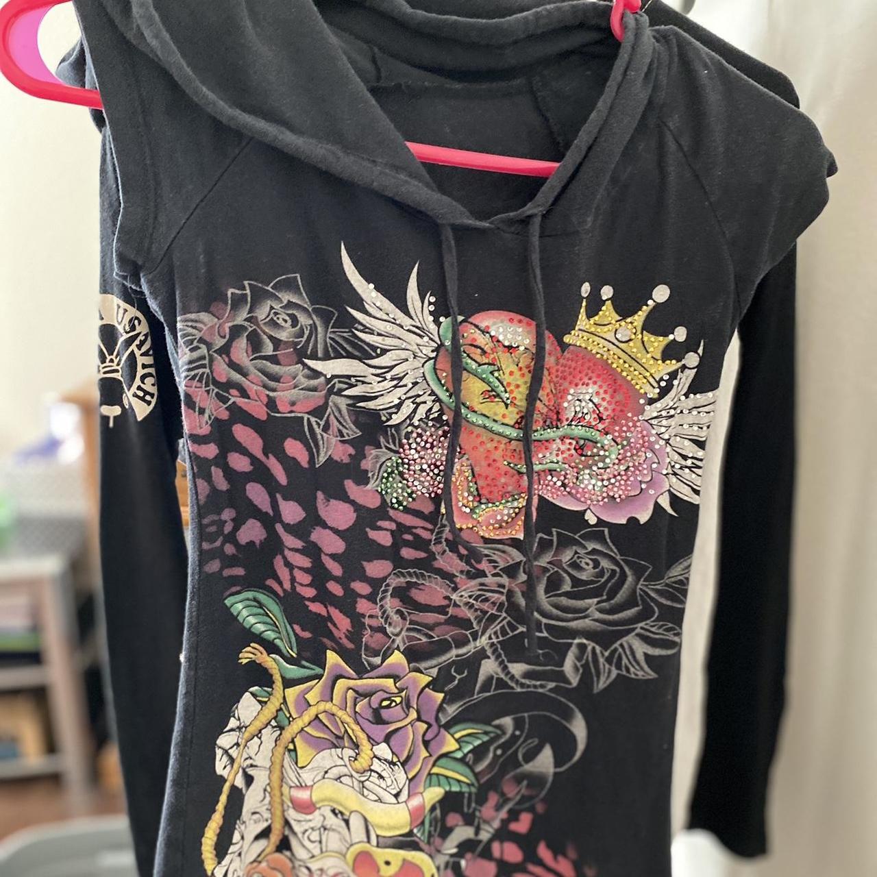 trashy y2k grunge mcbling top 2000s mcbling... - Depop