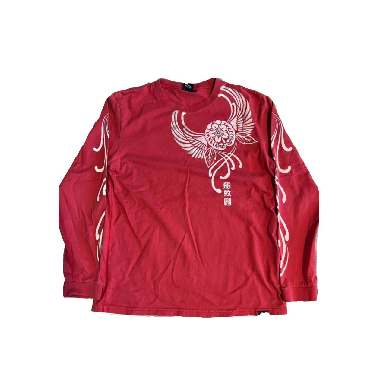 No Wave No Life red baggy longsleeve jnco style y2k... - Depop