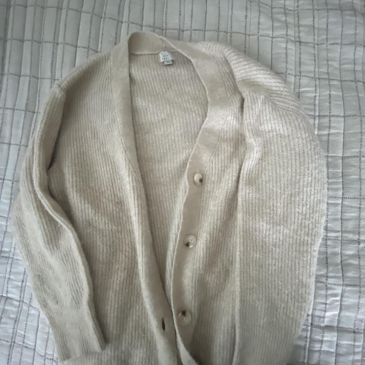 light tan cardigan super soft fabric size xs but... - Depop