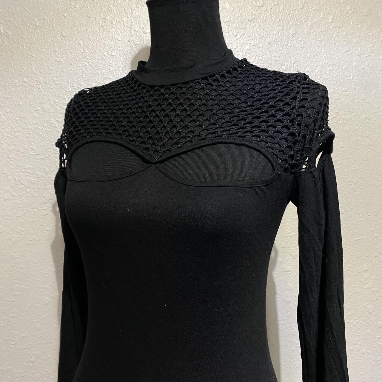 Black Cut Out Fishnet Dress Good condition Dress... - Depop