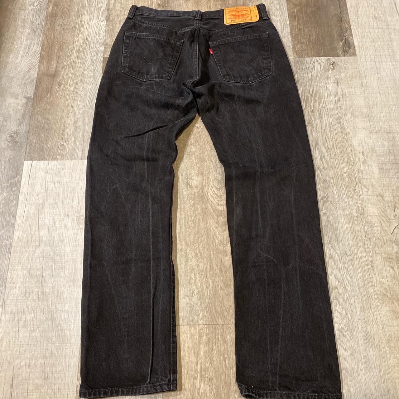 Levi’s 501 denim black pants Straight leg Nicely... - Depop