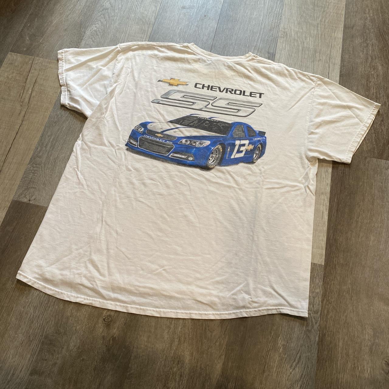 y2k Chevrolet Racing t shirt Some yellowing... - Depop