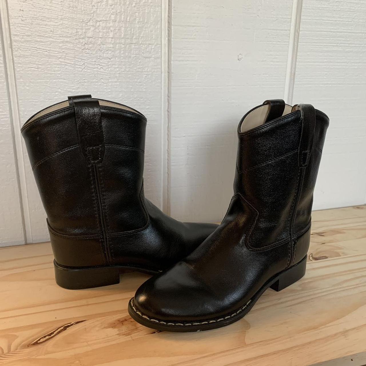 Old West Roper Boots Black roper boots Size 3D,... - Depop