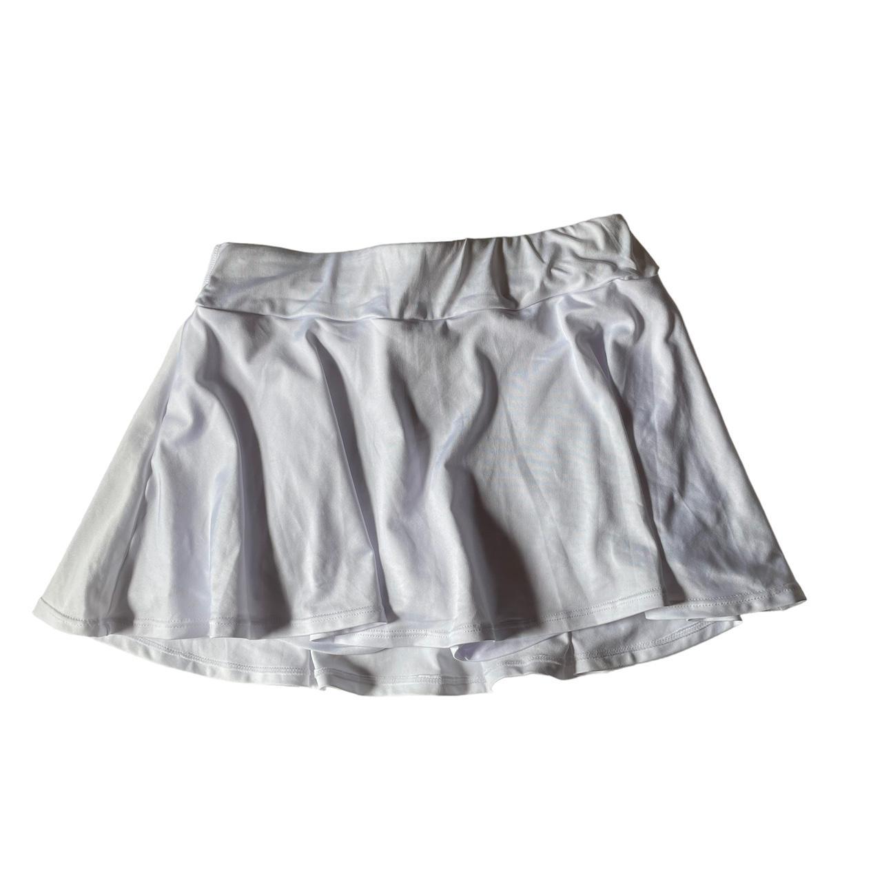 Y2K Athletic White Micro Mini Skort (Skirt with... - Depop