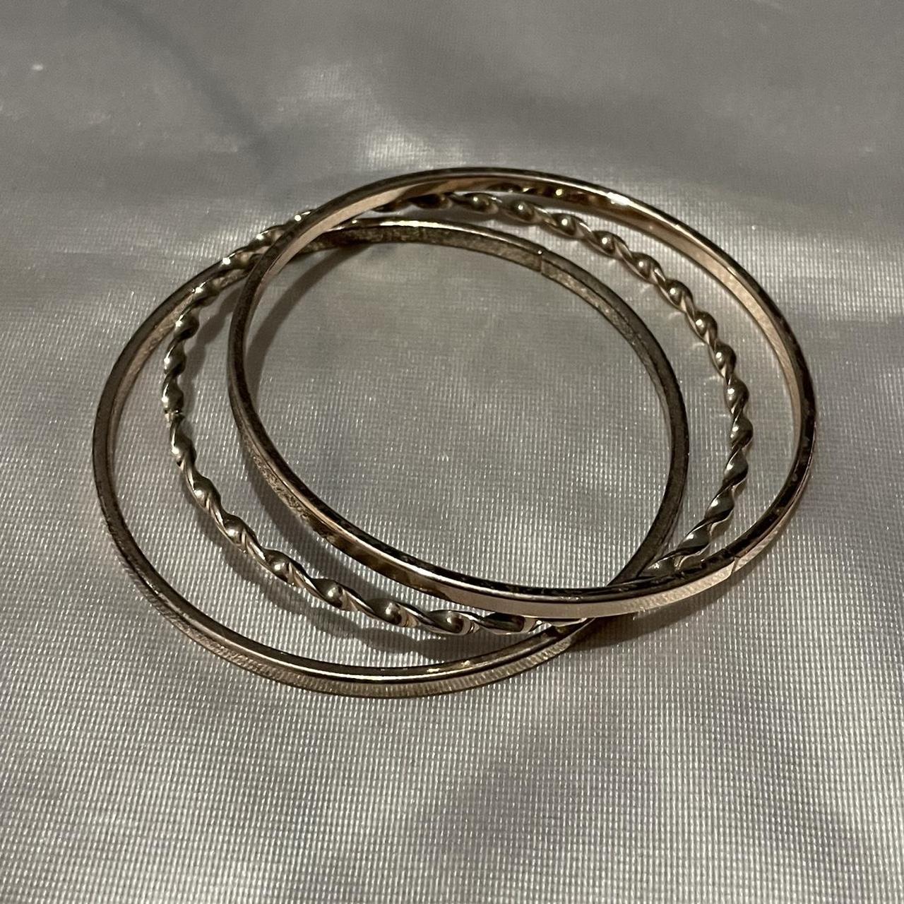 Vintage Electrum Bangle Bracelet Set Set of 3... - Depop