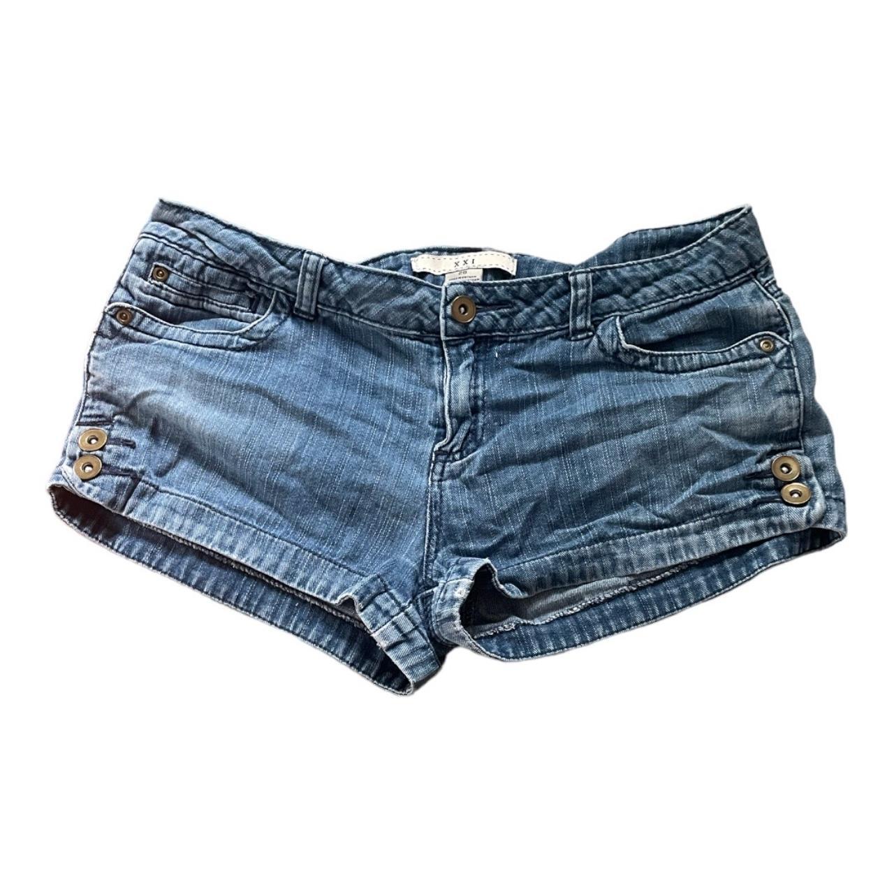 Mid Wash Low Waisted Micro Mini Jean Shorts Depop