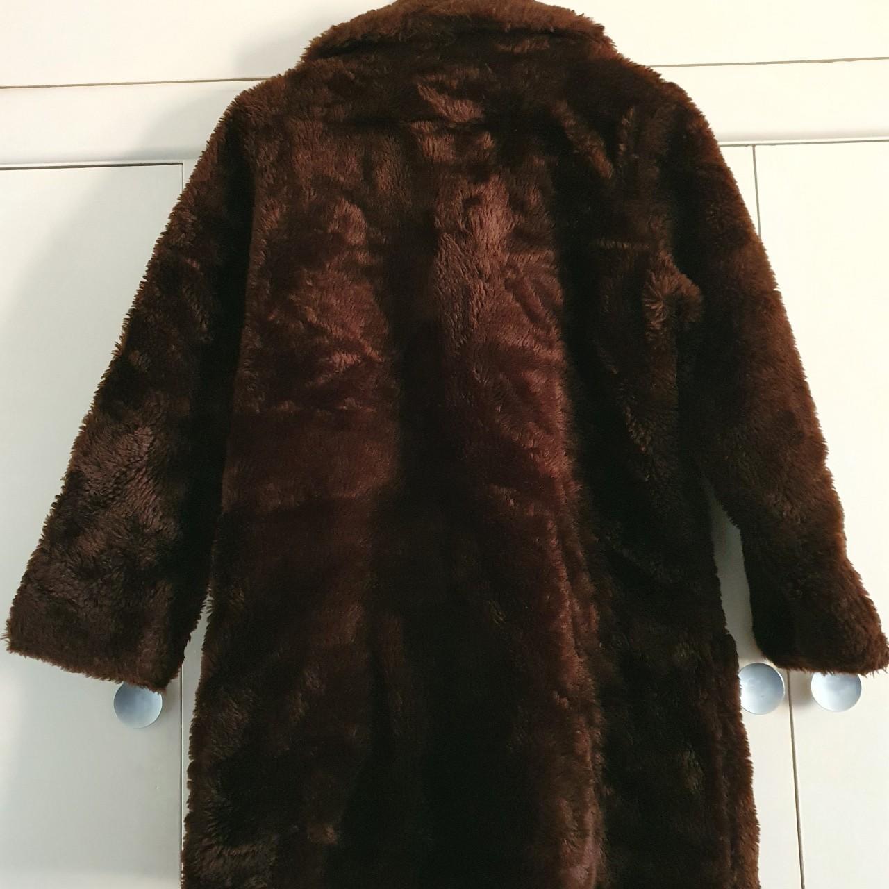 Collette Brand Retro 1970s Brown Faux Fur Coat!... | Depop