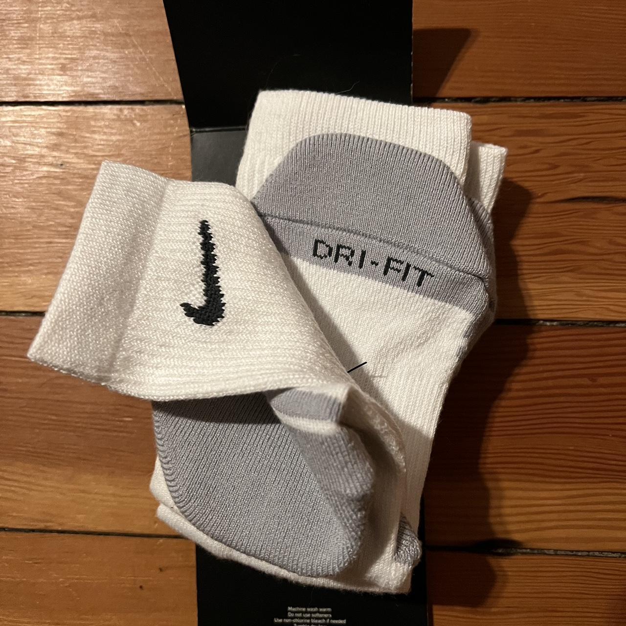 White Nike dri-fit sock 2 pack! Opened and worn one... - Depop