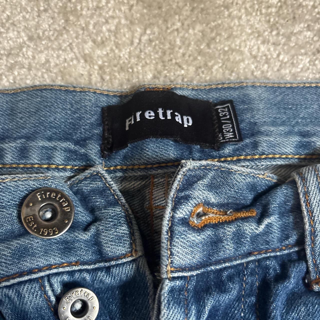 Firetrap Distressed Knee rip Straight Leg Baggy... - Depop