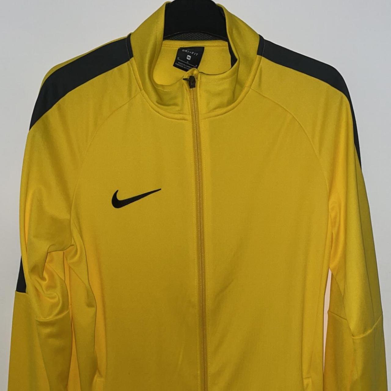 Nike Dri-fit jacket (M but more like a S) Yellow &... - Depop